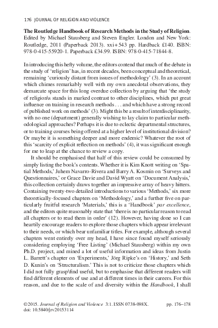 (PDF) The Routledge Handbook of Research Methods in the Study of ...