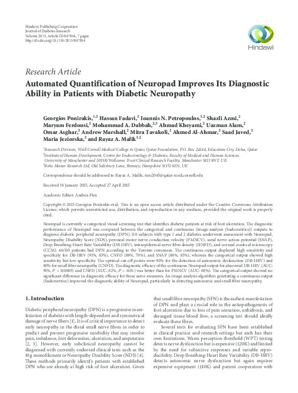 (PDF) Automated Quantification of Neuropad Improves Its Diagnostic ...