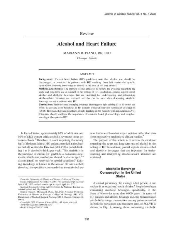 (PDF) Alcohol and heart failure