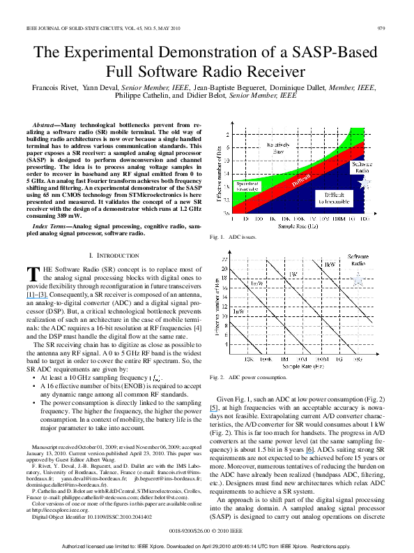(PDF) The Experimental Demonstration of a SASP-Based Full Software ...