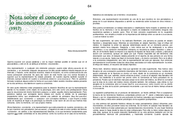 (PDF) Freud Nota sobre el concepto de lo inconsciente