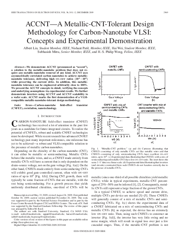 (PDF) ACCNT—A Metallic-CNT-Tolerant Design Methodology for Carbon ...