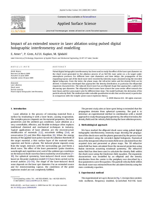 (PDF) Impact of an extended source in laser ablation using pulsed digital holographic ...