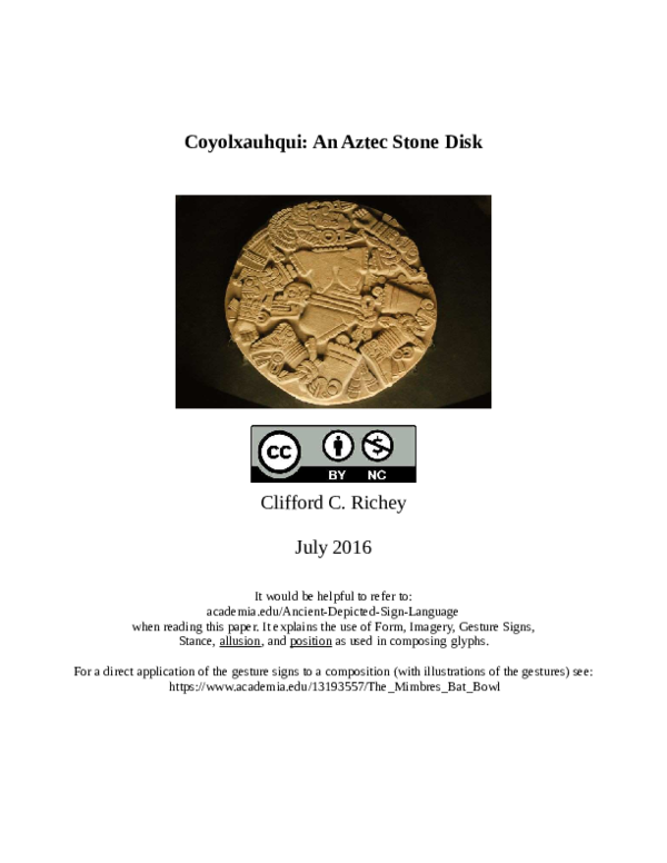 Coyolxauhqui: An Aztec Stone Disk