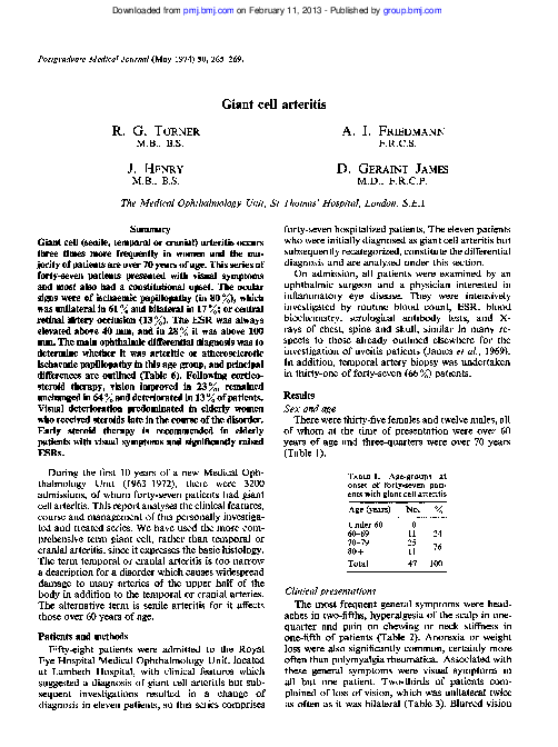 (PDF) Giant cell arteritis