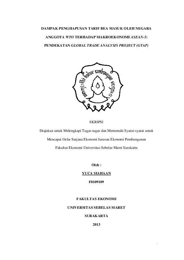 (PDF) Impact of the Elimination of customs tariff by WTO member for the ...