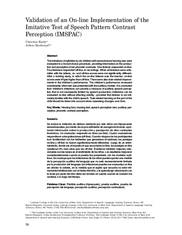 (PDF) Validation of an On-line Implementation of the Imitative Test of ...