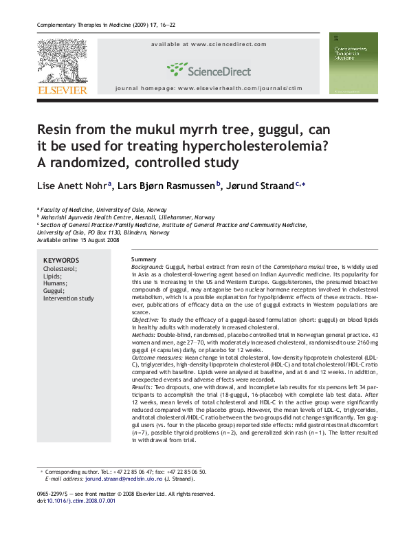 (PDF) Resin from the mukul myrrh tree, guggul, can it be used for ...