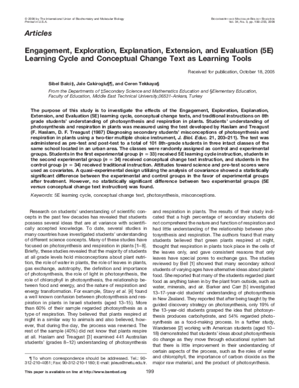 (PDF) Engagement, Exploration, Explanation, Extension, and Evaluation ...