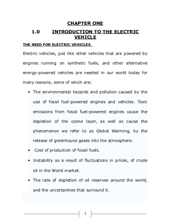 (DOC) ELECTRICAL VEHICLE PROJECT