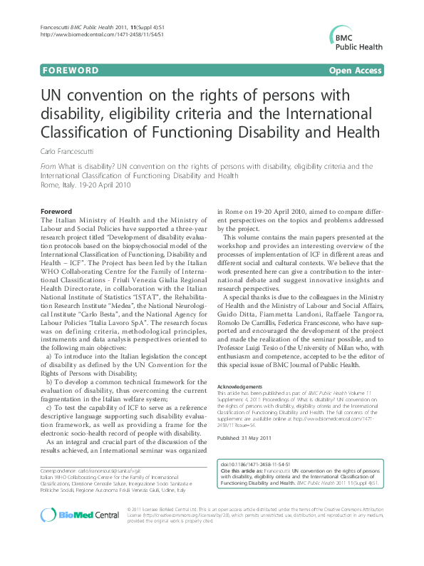 (PDF) UN convention on the rights of persons with disability ...