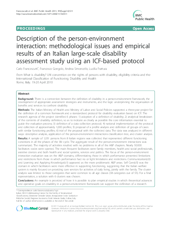 (PDF) Description of the person-environment interaction: methodological ...