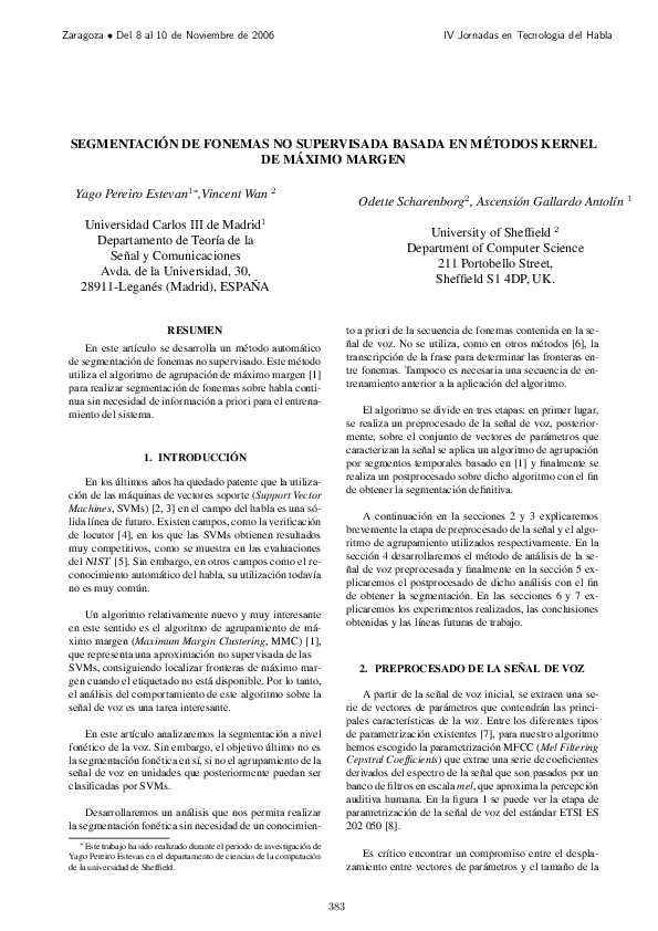 (PDF) Segmentación de fonemas no supervisada basada en métodos kernel ...