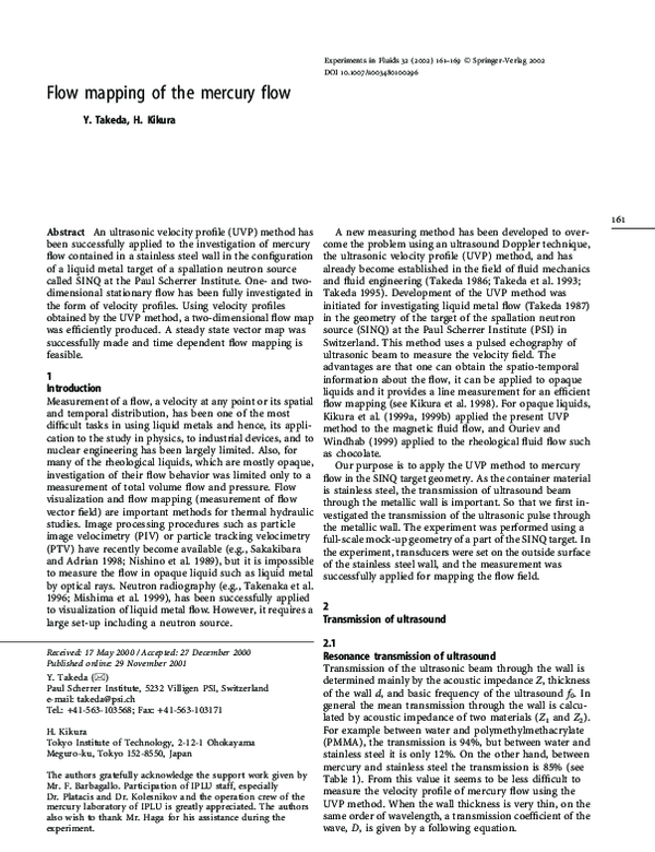 (PDF) Flow mapping of the mercury flow