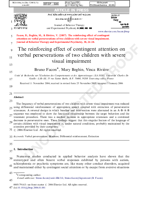 (PDF) The reinforcing effect of contingent attention on verbal ...