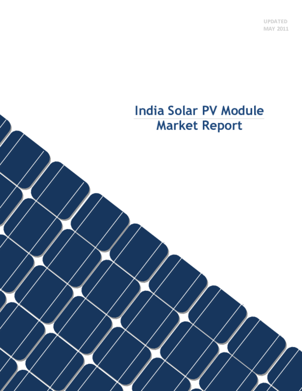 (PDF) India Solar PV Module Market Report