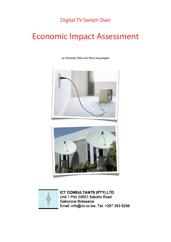 (PDF) Digital TV Switch Over Economic Impact Assessment