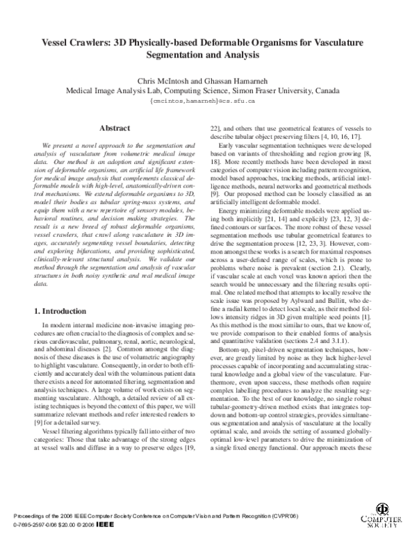 (PDF) Vessel crawlers: 3d physically-based deformable organisms for vasculature segmentation and ...