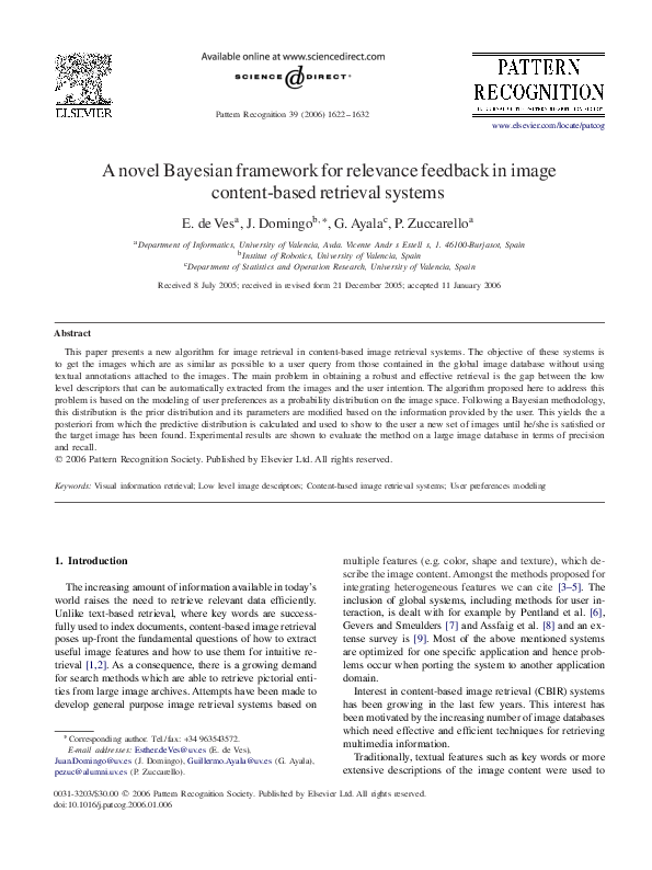 (PDF) A novel Bayesian framework for relevance feedback in image content-based retrieval systems