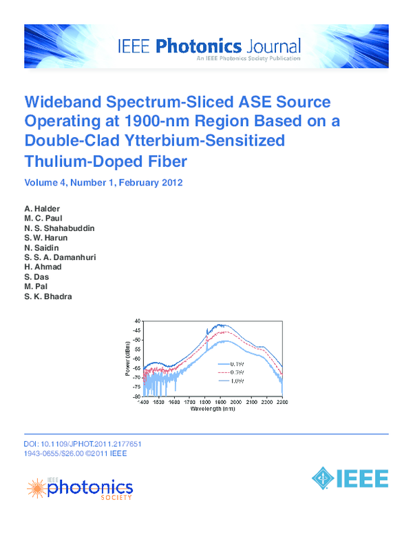 (PDF) Wideband Spectrum-Sliced ASE Source Operating at 1900-nm Region ...