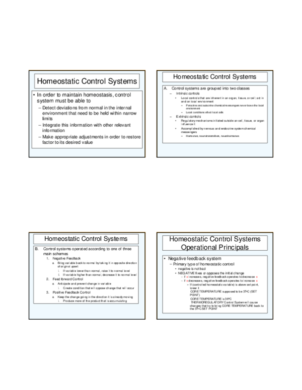 (PDF) Homeostatic Control Systems