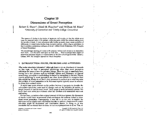 (PDF) Chapter 10 Dimensions of event perception