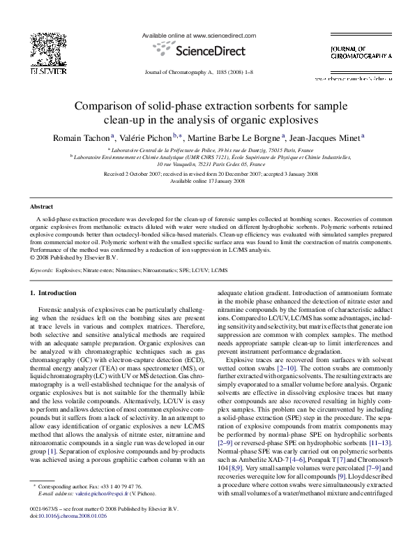 Pdf Comparison Of Solid Phase Extraction Sorbents For Sample Clean Up In The Analysis Of