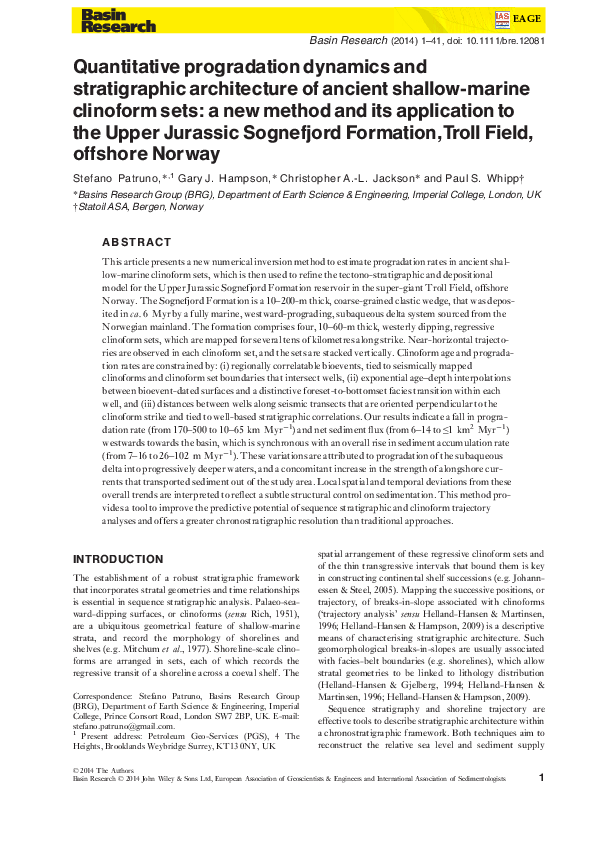 (PDF) Quantitative progradation dynamics and stratigraphic architecture ...