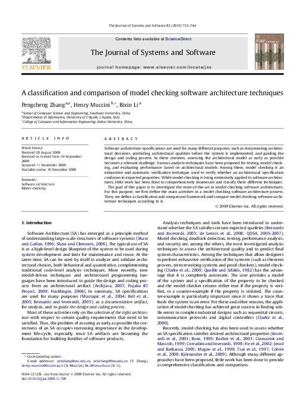 (PDF) A classification and comparison of model checking software ...