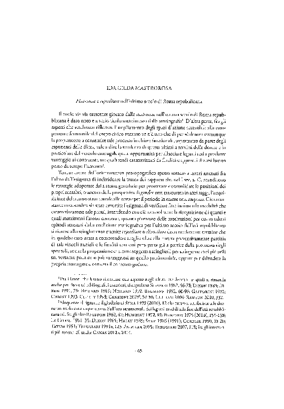 (PDF) Matronae e repudium nell'ultimo secolo di Roma repubblicana.pdf