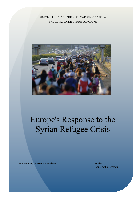 (PDF) Europe's Response to the Syrian Refugee Crisis