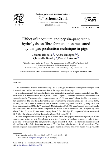 (PDF) Effect of inoculum and pepsin–pancreatin hydrolysis on fibre ...