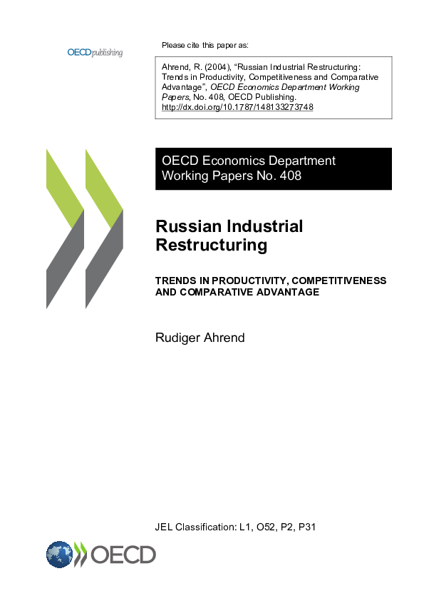 (PDF) Russian Industrial Restructuring: Trends in Productivity ...