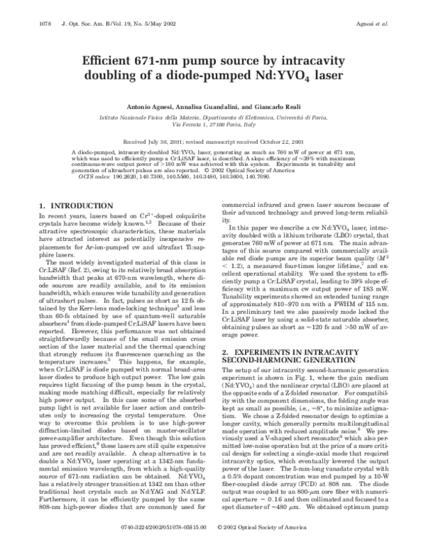 (PDF) Efficient 671-nm pump source by intracavity doubling of a diode ...