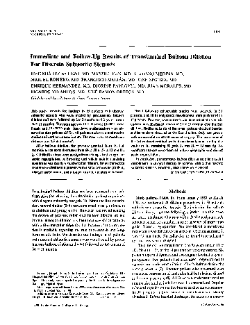 (PDF) Immediate and follow-up results of transluminal balloon dilation ...
