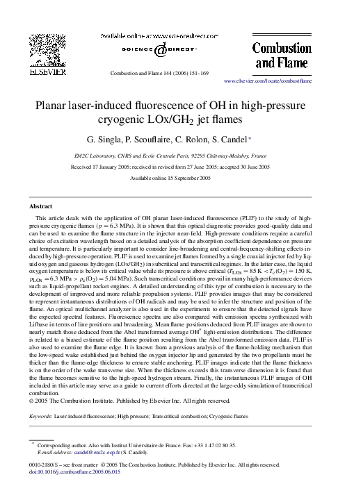 (PDF) Planar laser-induced fluorescence of OH in high-pressure ...