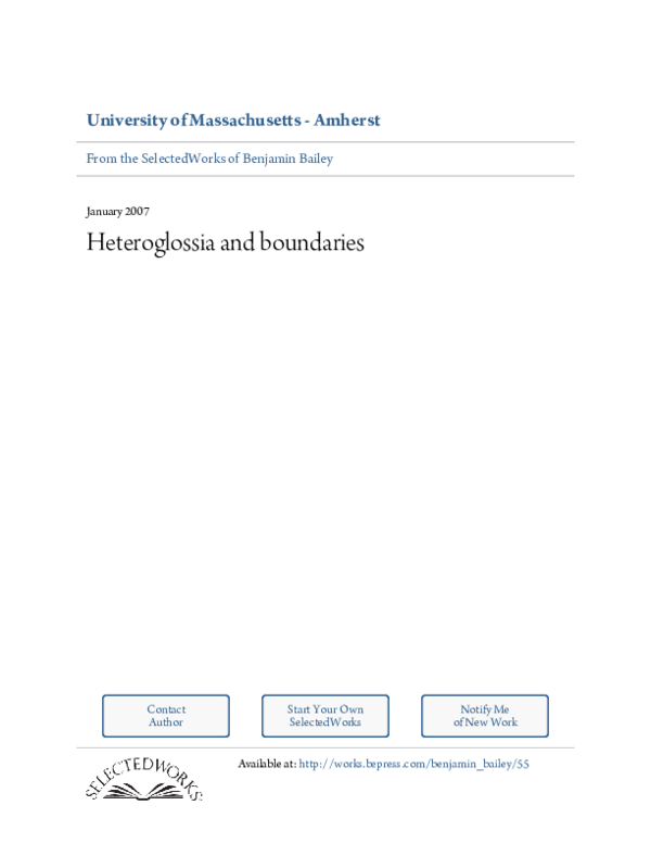 (PDF) Heteroglossia and boundaries