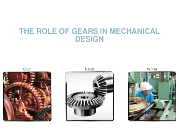 (PDF) THE ROLE OF GEARS IN MECHANICAL DESIGN