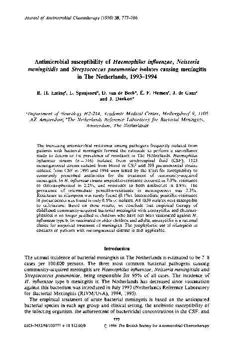 (PDF) Antimicrobial susceptibility of Haemophilus influenzae, Haemophilus parainfluenzae and ...