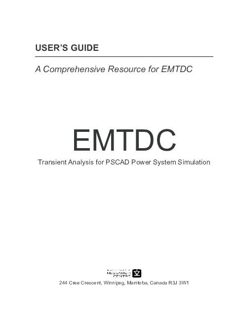 (PDF) EMTDC Transient Analysis for PSCAD Power System Simulation