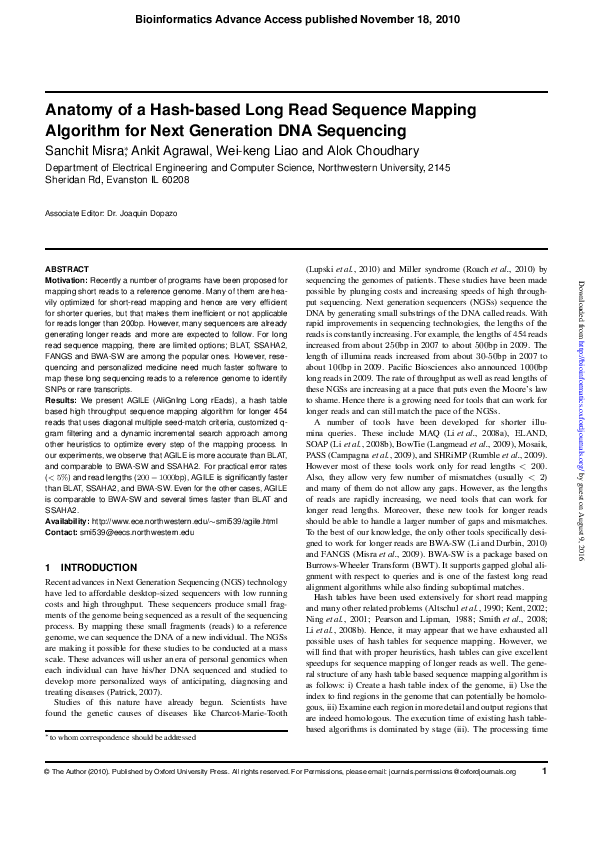 Pdf Anatomy Of A Hash Based Long Read Sequence Mapping Algorithm For