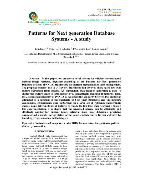 (PDF) Patterns for Next generation Database Systems -A study