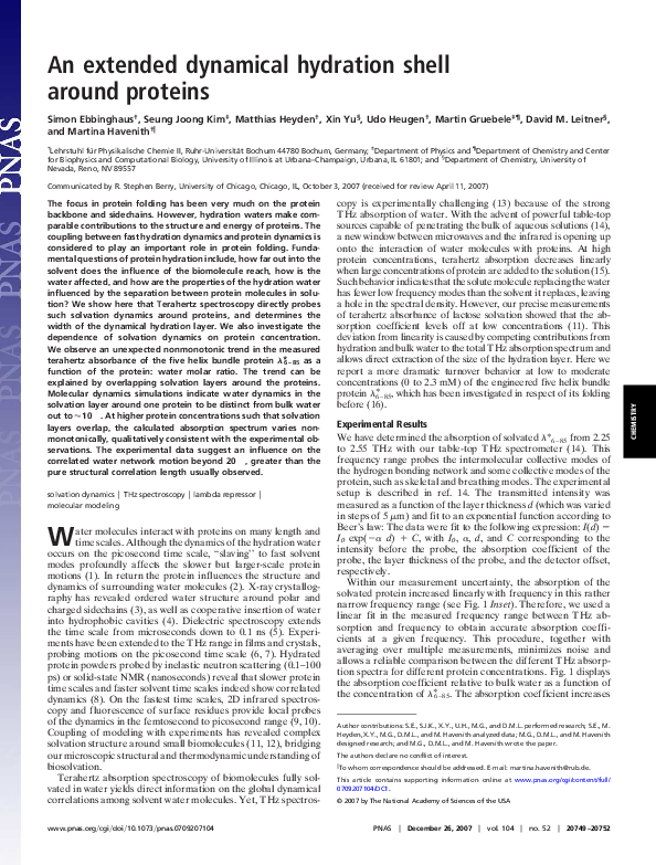 (PDF) An extended dynamical hydration shell around proteins