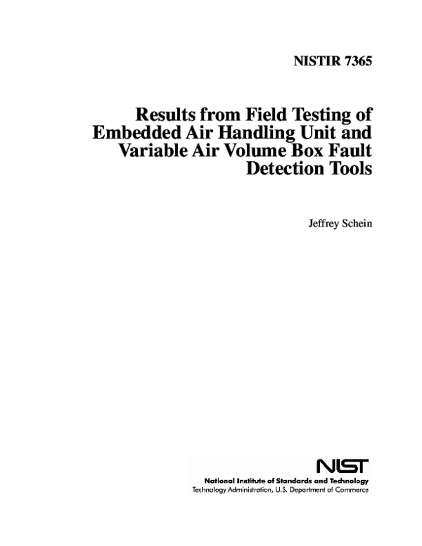 (PDF) Results from Field Testing of Embedded Air Handling Unit and ...