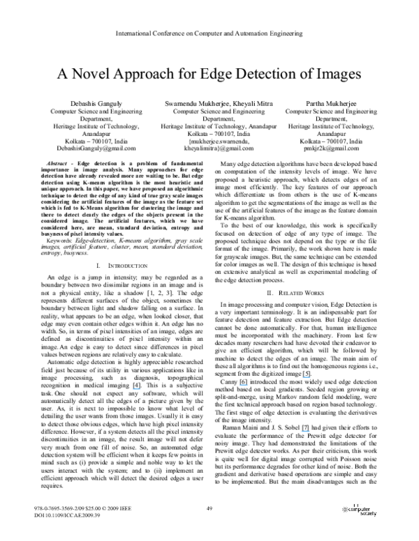 Pdf A Novel Approach For Edge Detection Of Images