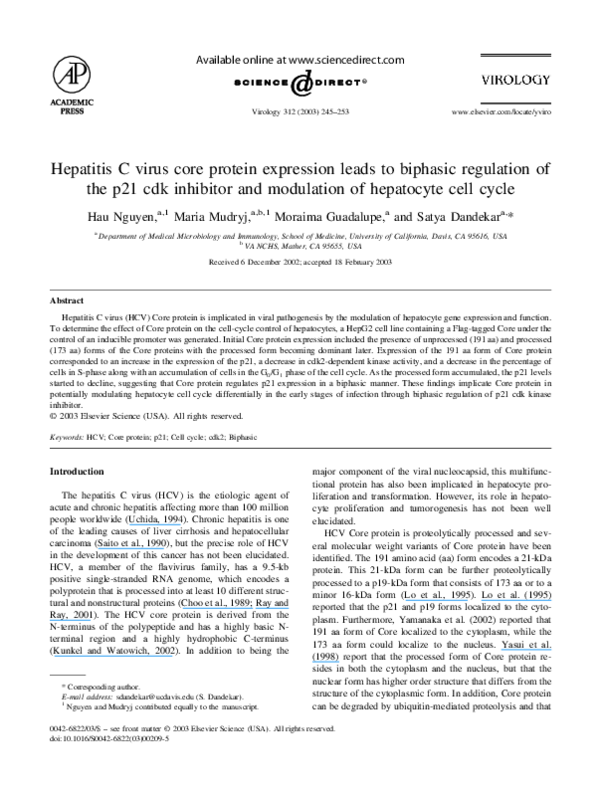 (PDF) Hepatitis C virus core protein expression leads to biphasic ...