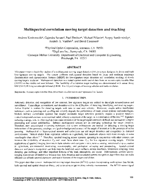 (PDF) Multispectral correlation moving target detection and tracking