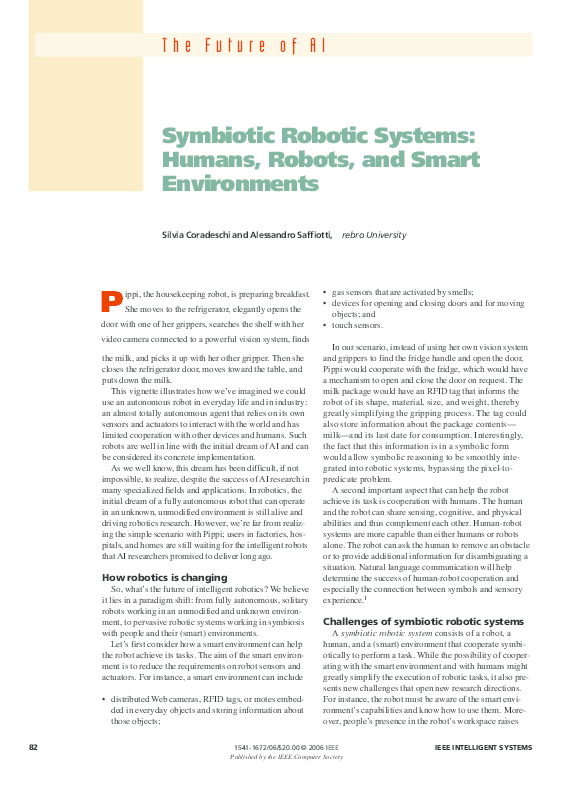 (PDF) Symbiotic Robotic Systems: Humans, Robots, and Smart Environments | Alessandro Saffiotti ...