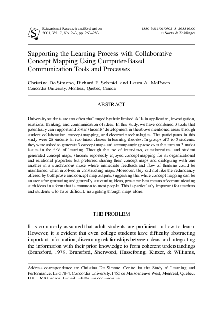 (PDF) Supporting the Learning Process with Collaborative Concept Mapping Using Computer-Based ...