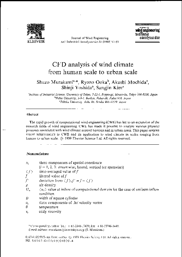 (PDF) CFD analysis of wind climate from human scale to urban scale